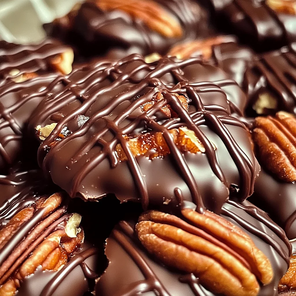 Chocolate Pecan Turtle Clusters