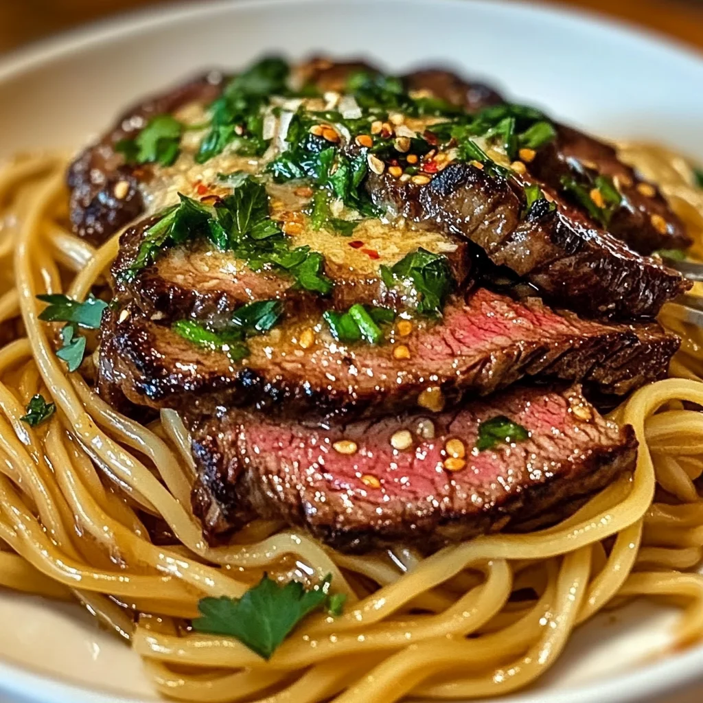 Garlic Butter Steak Lightning Noodles